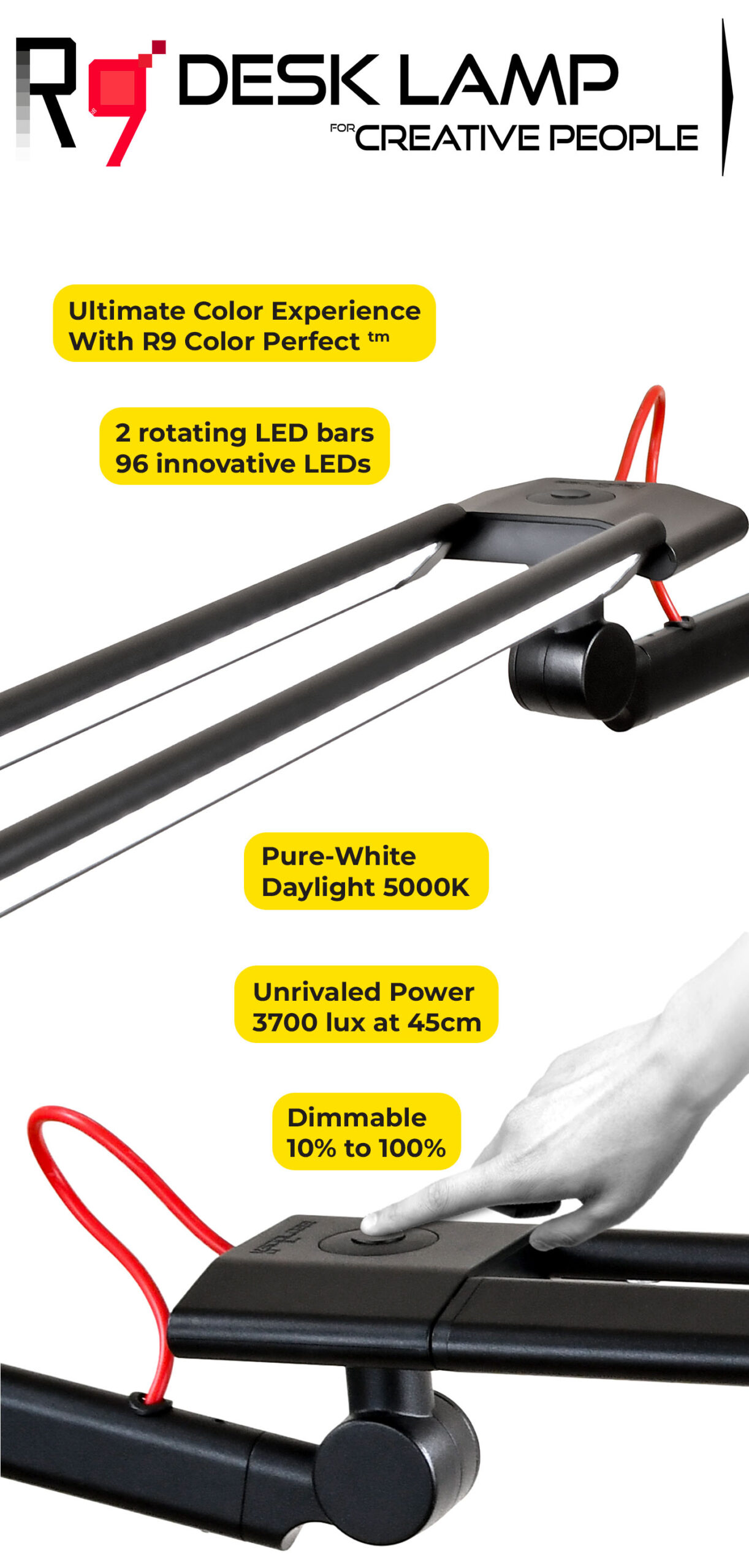 Redgrass R9 Desk Lamp - Powerful, accurate light & beautiful